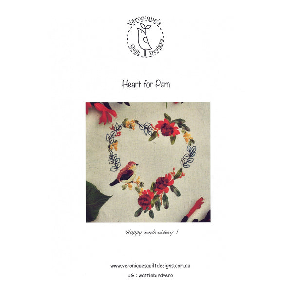 Hearts for Pam Pre-Printed Embroidery - by Veronique's Quilt Designs ...