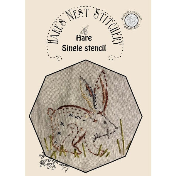 Hare Single Stencil - Hare's Nest Stitchery – Stitches from the Bush